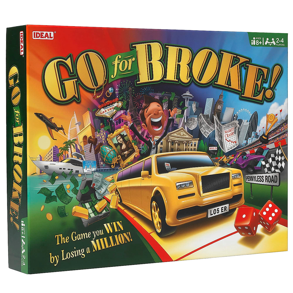 IDEAL | Go for Broke: The Game You Win by Losing a Million!| Classic Games | for 2-4 Players | Ages 8+