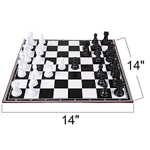 Gamie Chess Board Game, 14 Inch Family Board Game for Game Night, Indoor Fun and Parties, Develops Logical Thinking and Strategy, Best Gift Idea for Kids