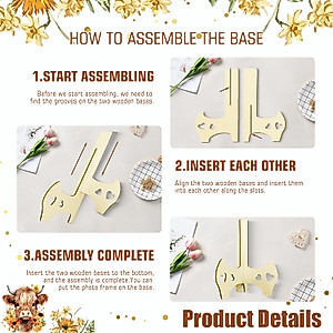 generic 65 Pcs Highland Cow Baby Shower Decorations Guest Book, Baby Shower Guest Book Alternatives with Photo Frame, 60 Wood Slices Cow Baby Shower Guest Book for Boys Grils Baby Shower