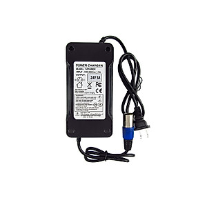 Abakoo 24V 5A Battery Charger Power Supply for Jazzy 1107,1121, 1121 HD, 614, 614 HD Smart Automatic with 3-Pin XLR Connector