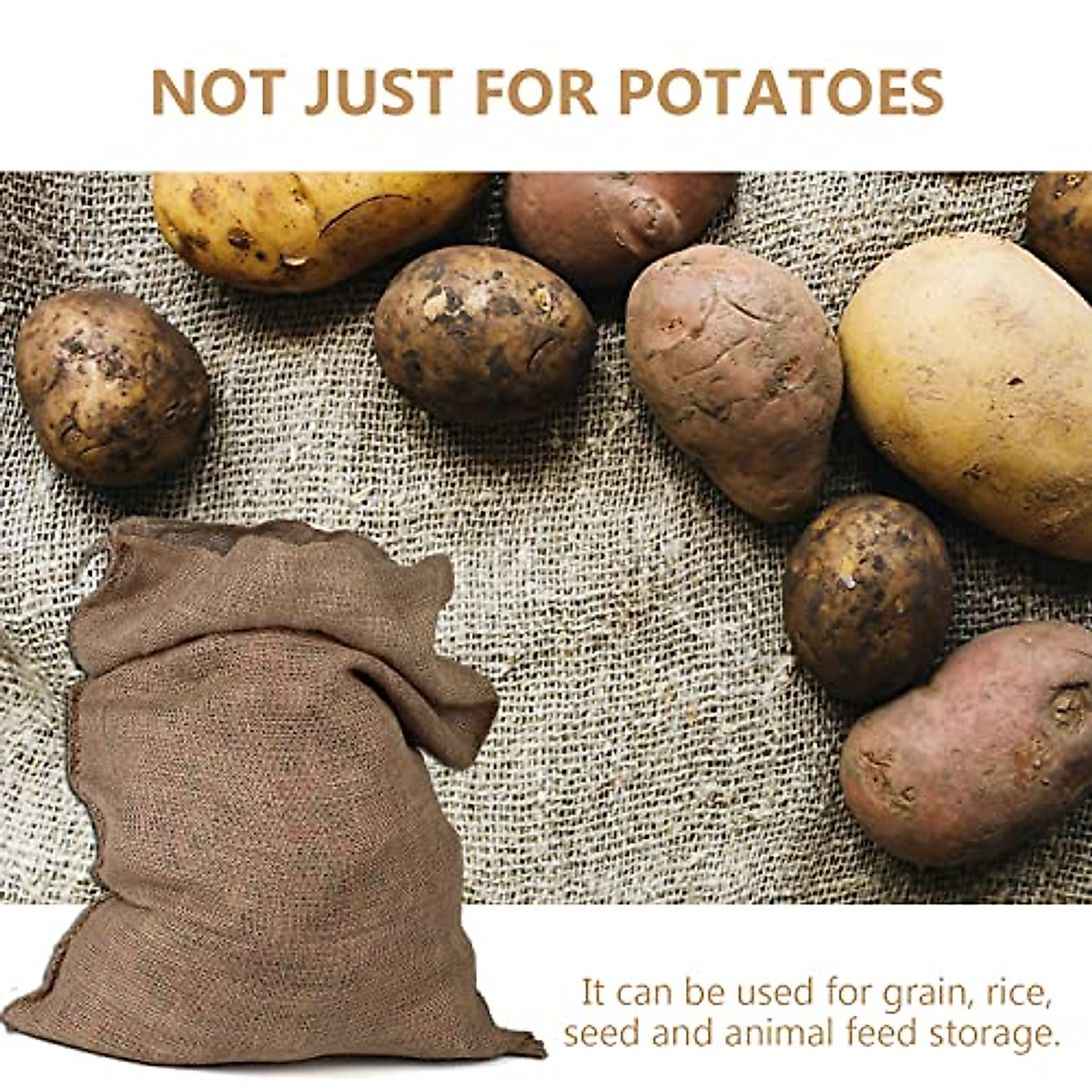 HAMBOLY 5 Packs Large Burlap Bags 24" x 40" Potato Sacks Reusable Storage Bags Races Game Bags