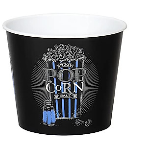 Red Co. Set of 4 Nesting Movie Theater Themed Popcorn Buckets with Individual Designs - 2 Quarts Each (Movie Night Pack)