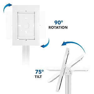 Mount-It! Secure Tablet Floor Stand for iPad, iPad Pro, iPad Air, Samsung Tab A | Anti-Theft Tablet Floor Mount Compatible with 10.2 and 10.5" Tablets | Tablet Kiosk Floor Stand (MI-3770W_G7), White