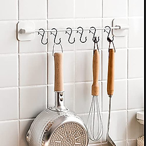 Baoswi 9 Pack S Hooks for Hanging Black S Hooks Heavy Duty Metal Hooks with Safety Buckle Design for Hanging Plants, Lights, Kitchenware, Pans, Pots, Utensils, Clothes, Towels