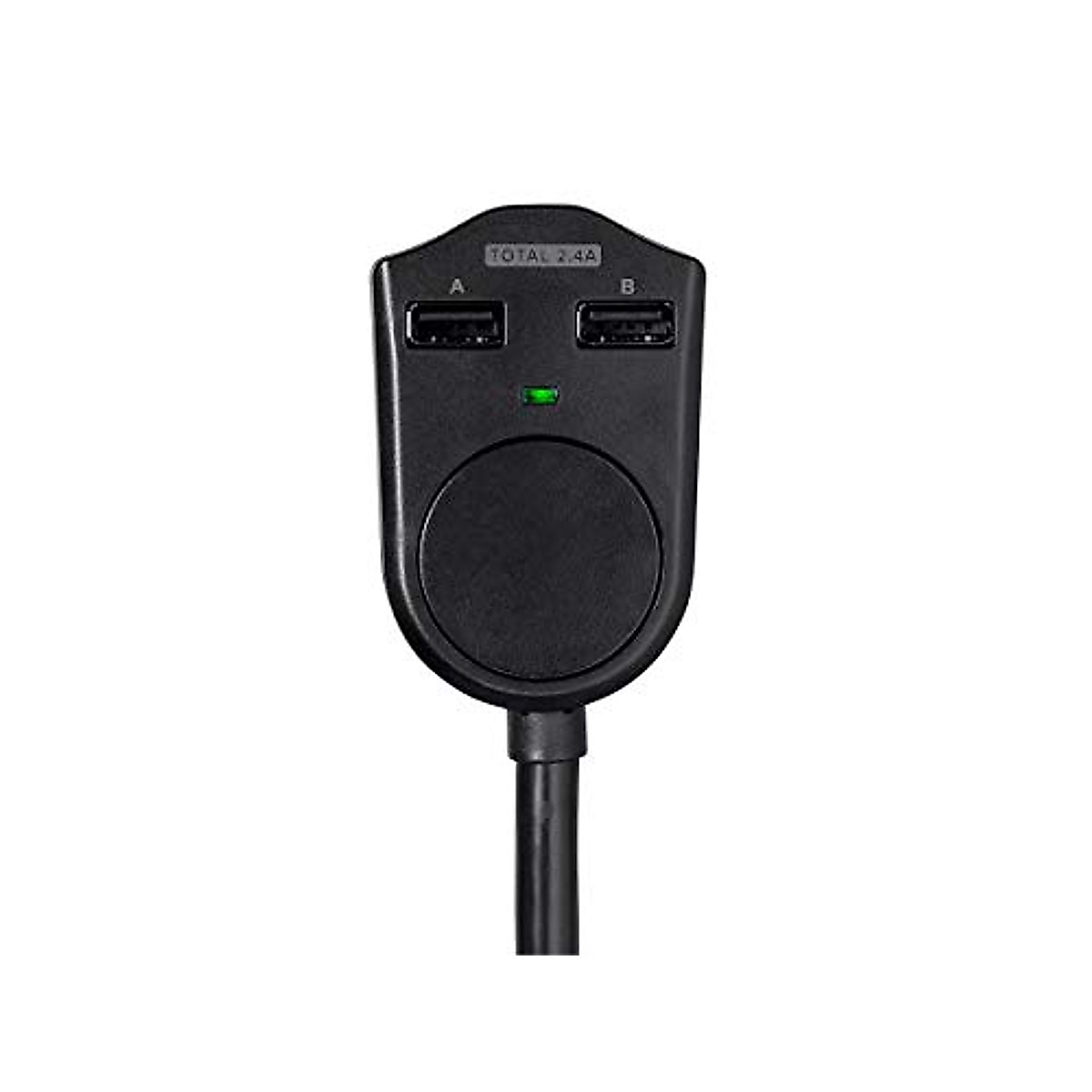 Monoprice 6 Outlet Power Surge Protector - 6 Feet Cord - Black| 2 Port USB Charger on the Plug, 1080 Joules