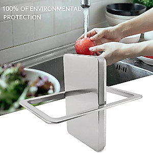 Beuiouer Stainless Steel Garbage Flap Lid Trash Bin Cover Flush Built-in Balance Swing Flap Garbage Lid for Kitchen Counter Top A