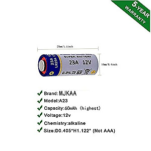 MJKAA 10 Count A23 23a 12 Volt Battery for Garage Doors Opener, Doorbells Remotes MN21 23GA GP23AE A23S LR23A L1028