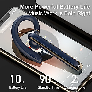 Lymoc ENC Wireless Earpieces,Non in-Ear Design Bluetooth Earphones Noise Cancelling 180 Degree Ear Hooks Headsets Handsfree with Mic Compatible for iPhone Android Business/Office/Driver