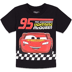 Disney Pixar Cars Lightning McQueen Tow Mater Toddler Boys 3 Pack Graphic T-Shirts Multicolor 5T