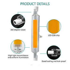 Lxcom Lighting R7s LED Bulb 118mm 20W Double Ended LED Bulbs 120V J Type R7s Floodlight 150W Halogen Bulb Replacement Warm White 3000K Landscape Lights,2 Pack