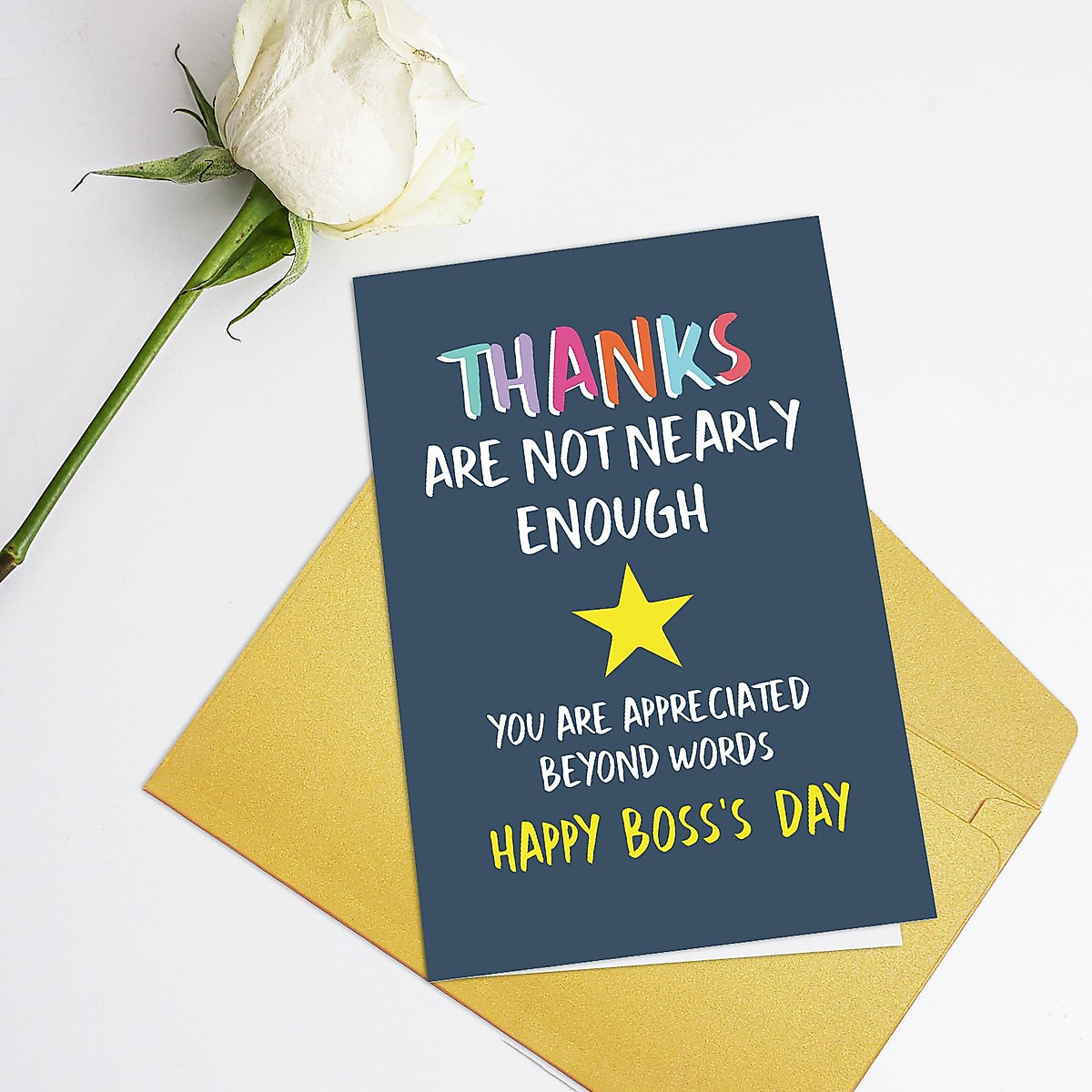 Supoeguk Boss Day Card for Mentor Leader Boss, Boss Thank You Card, Happy Boss's Day Card, Thanks Are Not Nearly Enough