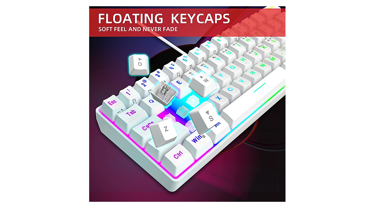 Snpurdiri 60% RGB Wired Gaming Keyboard - Compact & Ergonomic