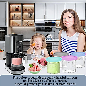 Creami Pints and Lids for Ninja - 4 Pack, 16 oz Cups Compatible with NC299AMZ & NC300s Series Ice Cream Maker Machine, Smoothie Pot Creamy Containers Cups Jars Tubs Canisters Set, Creamer Accessories