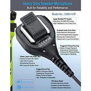 commountain Speaker Mic Compatible for Motorola Vertex Radios VX-261 EVX-261 EVX-531 EVX-534 EVX-539 VX-210 VX-231 VX-260 VX-264 VX-351 VX-354 VX-424 VX-450 VX-451 VX-454, Walkie Talkie Microphone