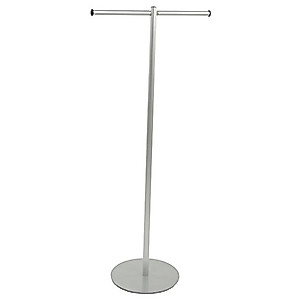 Displays2go Two-Way Straight Arm Garment Rack, Portable- Aluminum