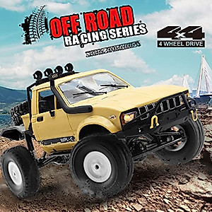 Mostop RC Crawler C14 Rock Crawler RC Truck 4x4 Climbing Vehicle with 2 Batteries, 1:16 Scale 2.4Ghz Remote Control Car Waterproof All Terrain Rock Crawler RC Car with Cool Light, 4WD Offroad Car