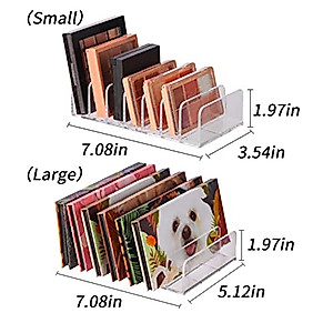 yzexi 2 Pcs Eyeshadow Palette Organizer Use for Bathroom Countertops, Wardrobe, Shelf, Drawer, Sunglasses, Wallet, Contour Kit (Cosmetic Storage Box Small&Large) Makeup (Clear), 7.08x5.12x1.97 in