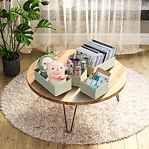 DIMJ Drawer Organizer Clothes, 12 Pack Dresser Organizer, Foldable Closet Organizers and Storage, Fabric Dresser Drawer Organizers, Drawer Dividers for Nursery, Baby Clothes, Underwears, Sock (Beige)