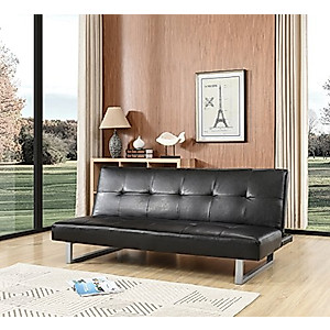 Glory Furniture G116-S Klik Klak Sofa Bed, Black