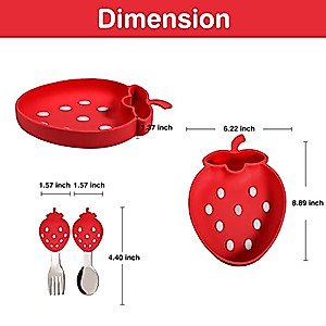 Pinko Coral Soft Silicone Baby Feeding Set, Baby Led Weaning Supplies, Baby Plates with Suction Divided, Baby Spoon Fork Set BPA Free, Microwave & Dishwasher Safe.