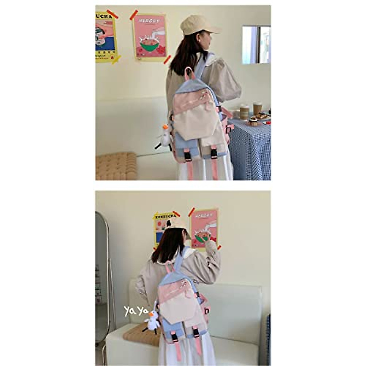 TKBASO Anime Komi Cant Communicate Backpack Komi Shouko San Excited Cosplay Kawaii SchoolBag Girls Green (3)