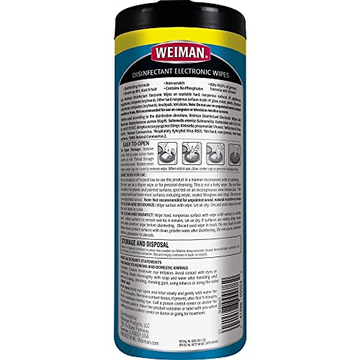 Weiman Disinfecting Electronic Cleaning Wipes, 30 Count