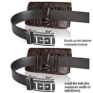 Belt Holster Case for iPhone 14 Pro Max 14 Plus, Horizontal Cell Phone Belt Holder Pouch Case with Clip for iPhone 13 Pro Max iPhone 12 Pro Max 8 Plus Pixel 6 Galaxy S22+ Plus S23+(Brown)