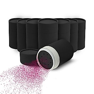 UTILE Powder Shaker Paperboard Cardboard 2 Oz Kraft Cylinder Tube with Lid – Empty Paper Sifter Containers for Storage Coffee Cosmetic Crafts (Black, 8 Pack)