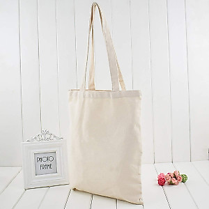 Rayol 2 Pack Canvas Bags Heavy Natural Canvas Tote Bags with Long Handles Grocery Bags