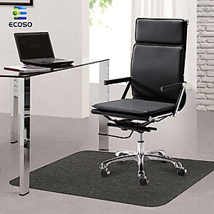 ECOSO Office Chair Mat for Hardwood/Tile Floor,Compressed Fabric Surface, 36"x 48",0.16" Thick, Hard Floor Protector,Anti Slip, Self Adhesive and ECO Friendly, Floor Mat for Office/Home. (Brown)