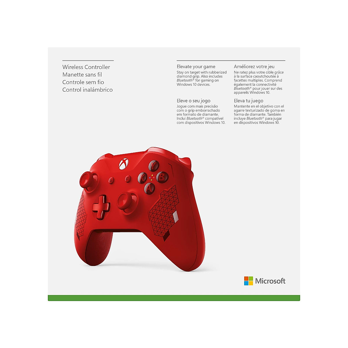 Microsoft Xbox Wireless Controller - Sport Red Special Edition, Bluetooth, Windows 10 Compatible, 3.5mm Headset Jack