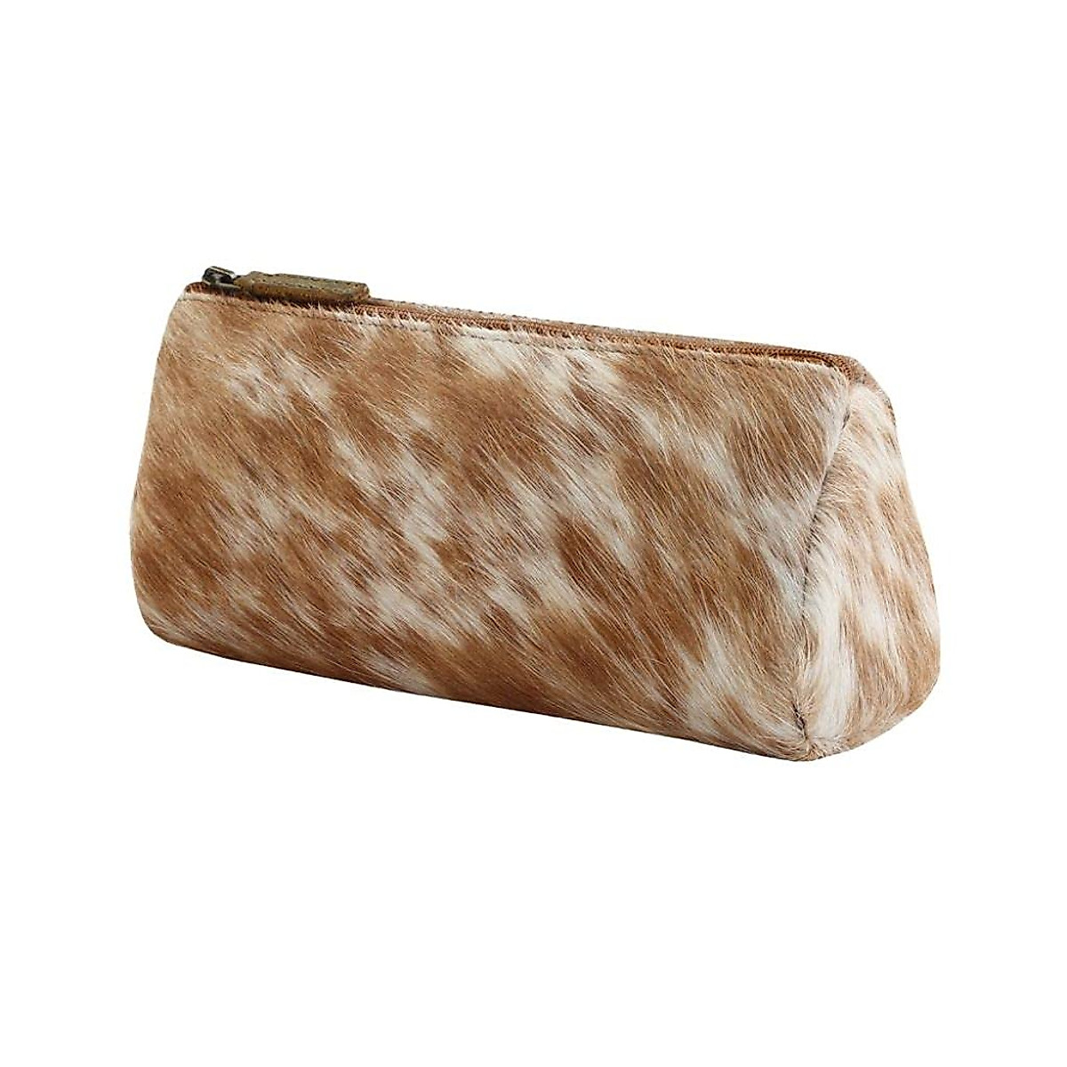 Myra Bag Sandy Cowhide Purse - Cowhide Purses for Women, Small Purse, Handcarry Purse, Western Gifts, for Women, Cow Print Purse Multi Pouch, Light Brown and Ivory Cow Hide Purse
