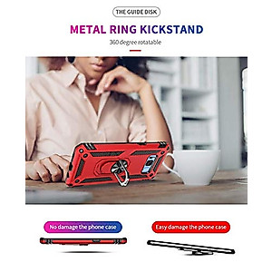 Military Grade Drop Impact for Samsung Galaxy S8 Plus Case(Galaxy S8+) 360 Metal Rotating Ring Kickstand Holder Built-in Magnetic Car Mount Armor Shockproof Case for Galaxy S8+ Phone Case (Blue)