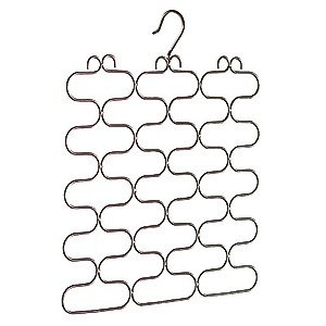 DecoBros Supreme 23 Loop Scarf/Belt/Tie Organizer Hanger Holder, Chrome