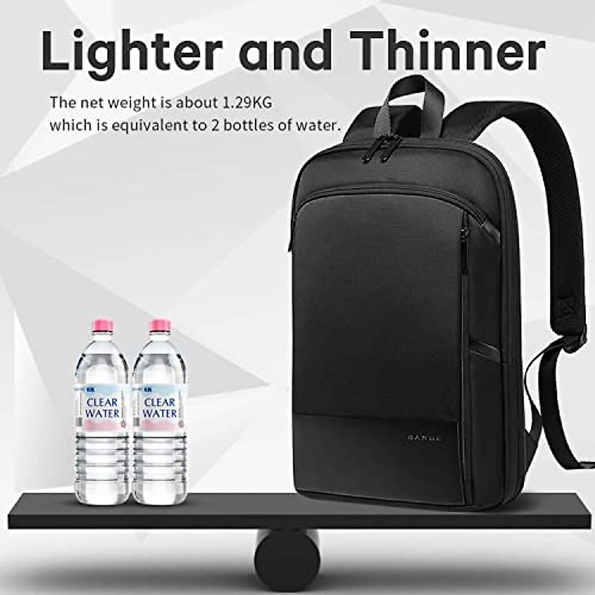 BANGE Slim Laptop Backpacks 17.3inch,Expandable Business Work Backpack for Men and Women (Large)…