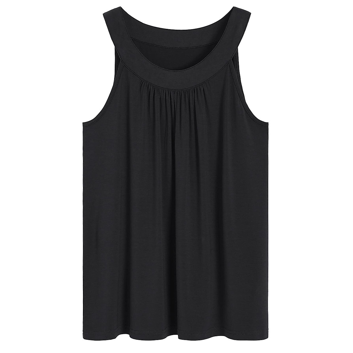 Latuza Women's Soft Viscose Tank Top Shorts Summer Pajamas Set XL Black