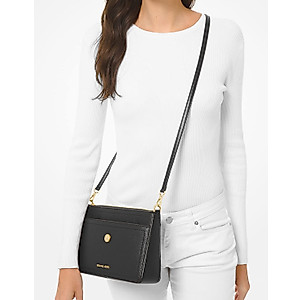 Michael Michael Kors Maisie Medium Pebbled Leather 3-in-1 Crossbody Bag - Black
