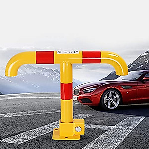 Car Parking Space Lock T Shape Foldable Security Post Parking Post Strong and Sturdy Traffic Visible Warning Sign (Black Yellow) (Black Yellow) (Yellow red)