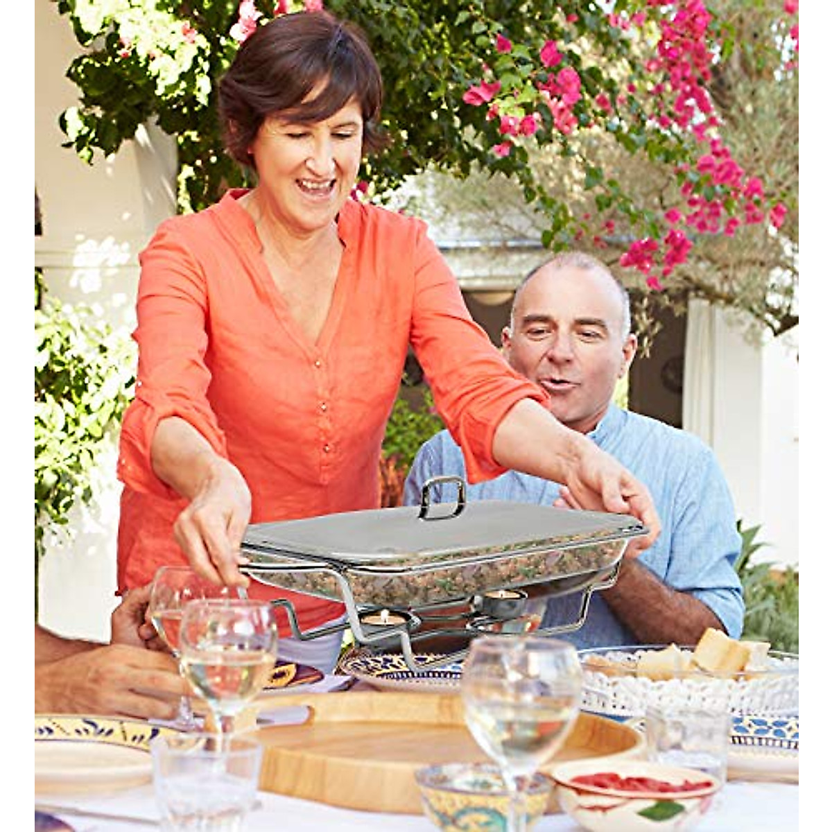 Galashield Chafing Dish Buffet Set Warming Tray with Lid Stainless Steel Buffet Server and Oven Safe Glass (3-Quart)