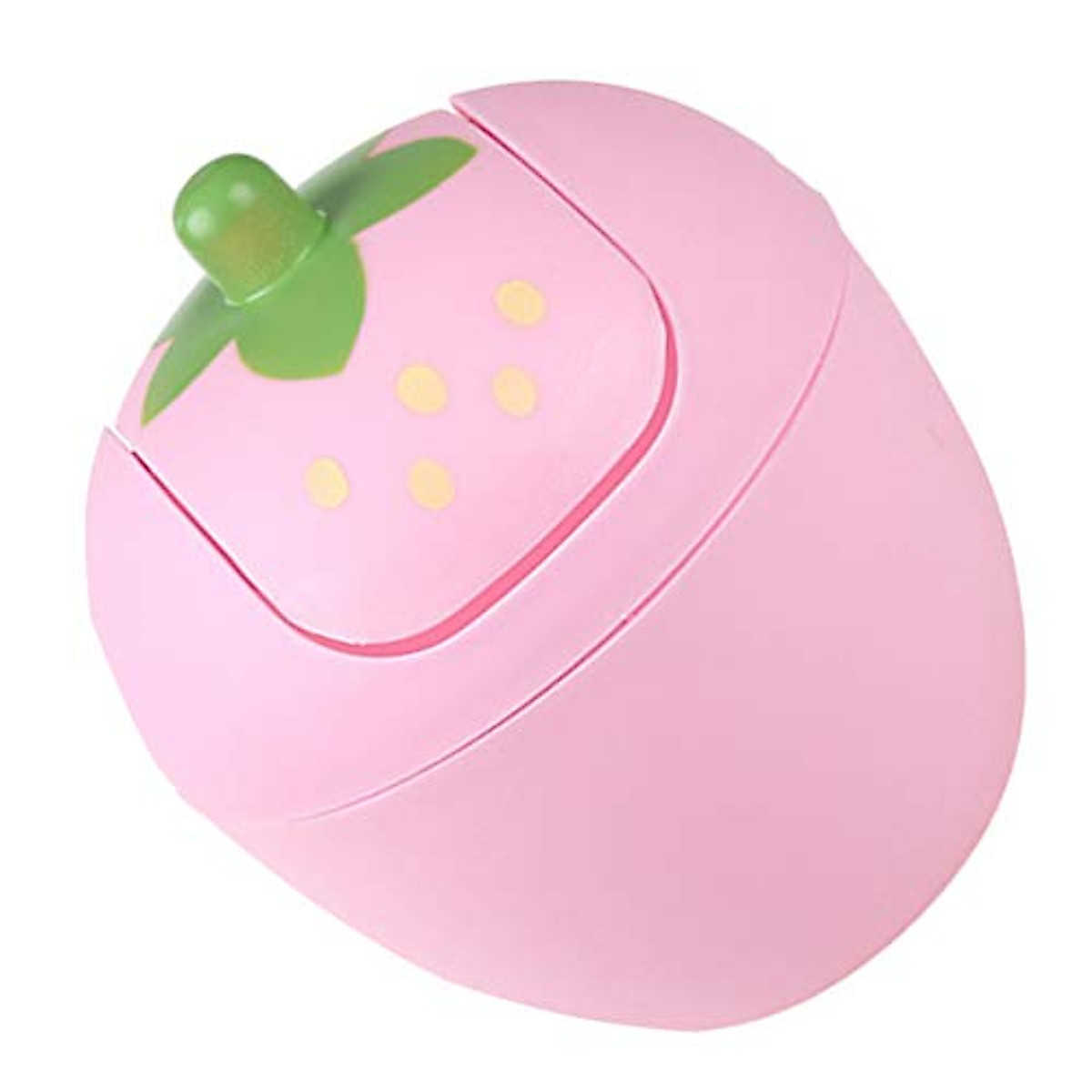 Strawberry Trash bin Mini Trash Can with Swing Lid Plastic Countertop Garbage Bin Storage Box Desktop Trash Can Organizer for Home Office Rubbish bin Use Small Trash bin ( Pink )