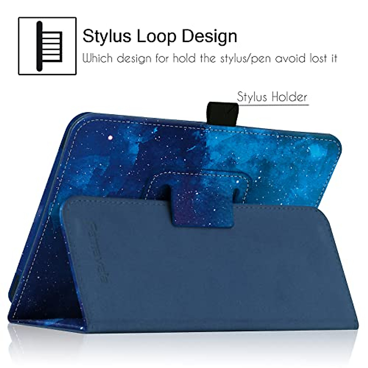 Famavala Folio Case Cover for All-New Fire 7 Tablet (12th Generation, 2022 Release) Not Fit for 7th/9th Genration (Blugaxy)