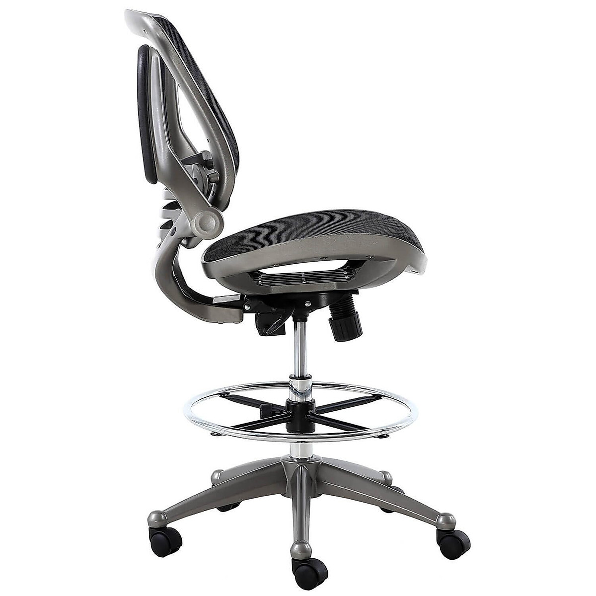 Harwick Evolve All Mesh Heavy Duty Drafting Chair, Gunmetal Finish