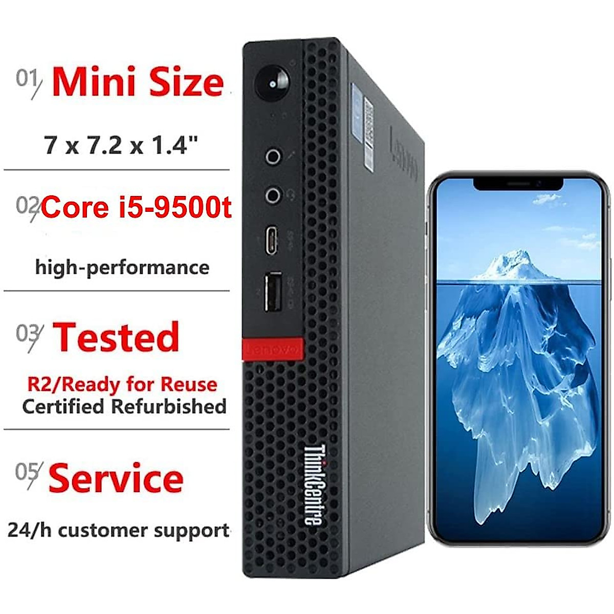 Lenovo Tiny Desktop ThinkCentre M920q Mini Business Computer, Intel 6-Core i5-9500T Up to 3.70 GHz,16GB RAM,256GB NVME SSD, AX210 WiFi, Windows 11 Pro (Renewed)