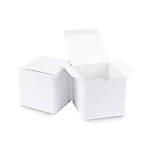 OfficeCastle 10 Pcs 4x4x4 inches White Gift Box with Lids | Small Gift Boxes for Presents, Cupcake, Crafting | Square Boxes