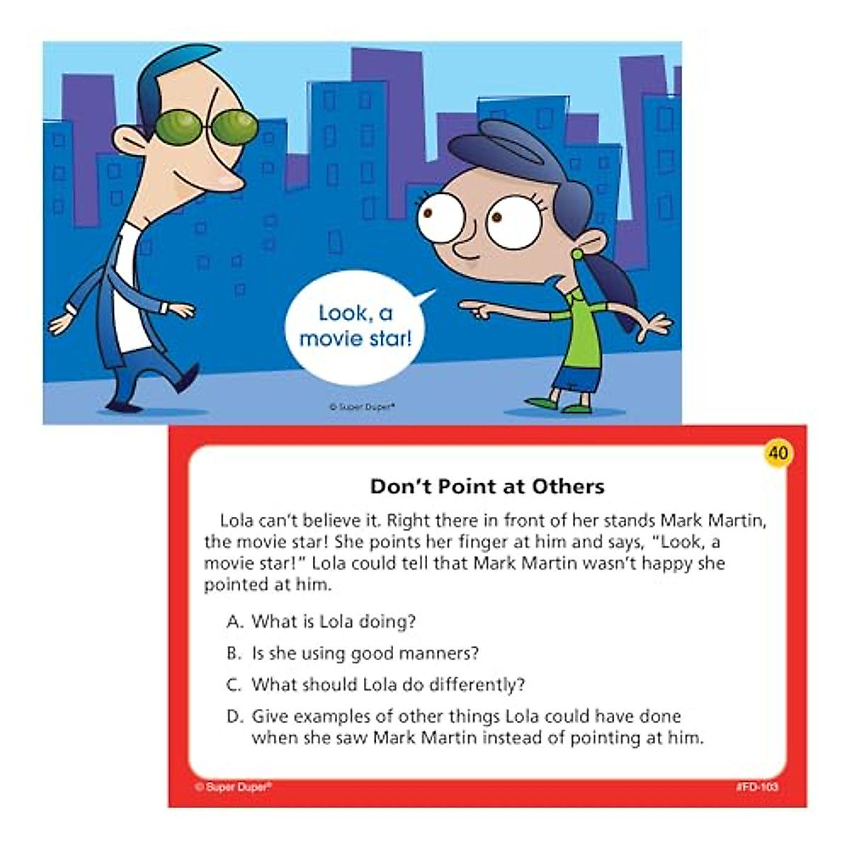 Super Duper Publications | Focus on Manners Fun Deck | Behavior and Social Skills Flash Cards | Educational Learning Materials for Children
