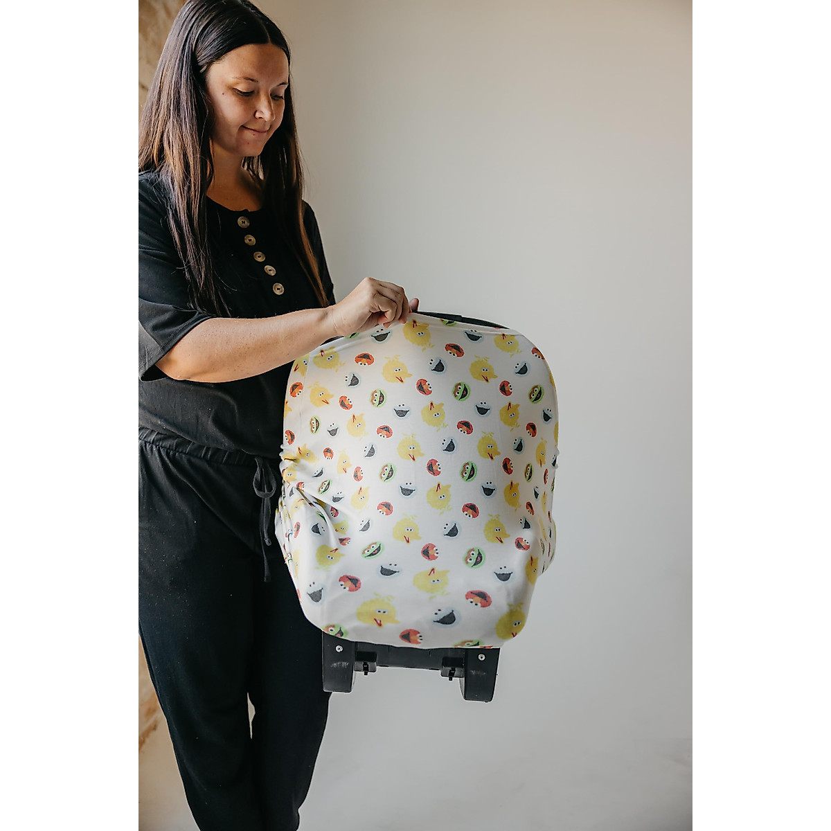Copper Pearl Multi-Use Cover: Car Seat Covers, Nursing Cover, and Stroller Cover - Stretchy Fabric, All-Season Use, Stylish Designs, Easy Access for Moms - Sesame Scribbles