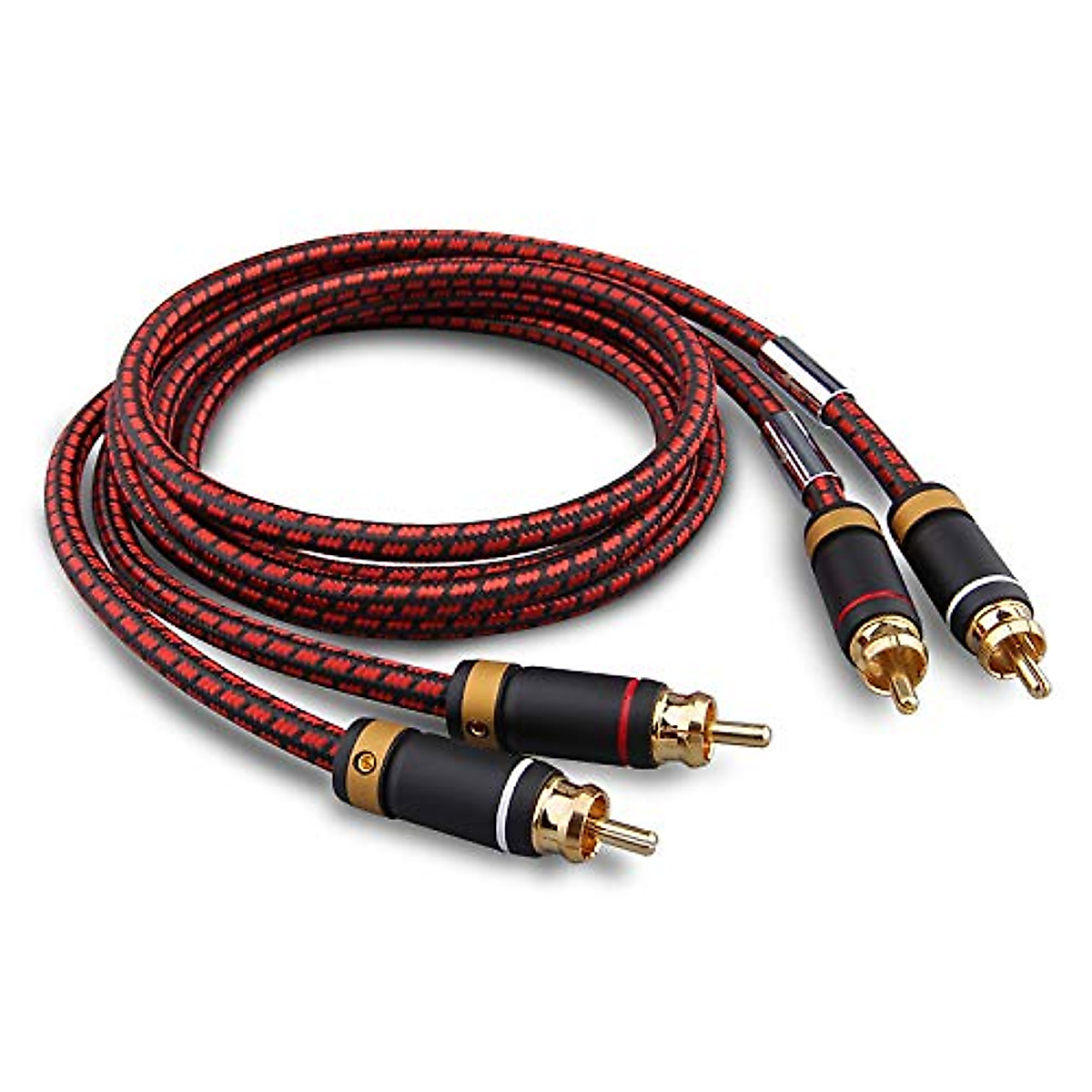 Primeda Auidophile 2RCA Male to 2RCA Male Stereo Audio Cable,Gold Plated | 4N Oxgen-Free Copper Core (3 Feet (1M))