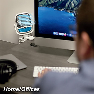 Arctic Air Portable Fan, Grip Go 3 Speed Small Fan, Great Stroller Fan, Travel or Desk Fan, Cordless Personal Evaporative Air Cooler, Universal Clamp for Indoor & Outdoor Use, 360 Degree Head Swivel