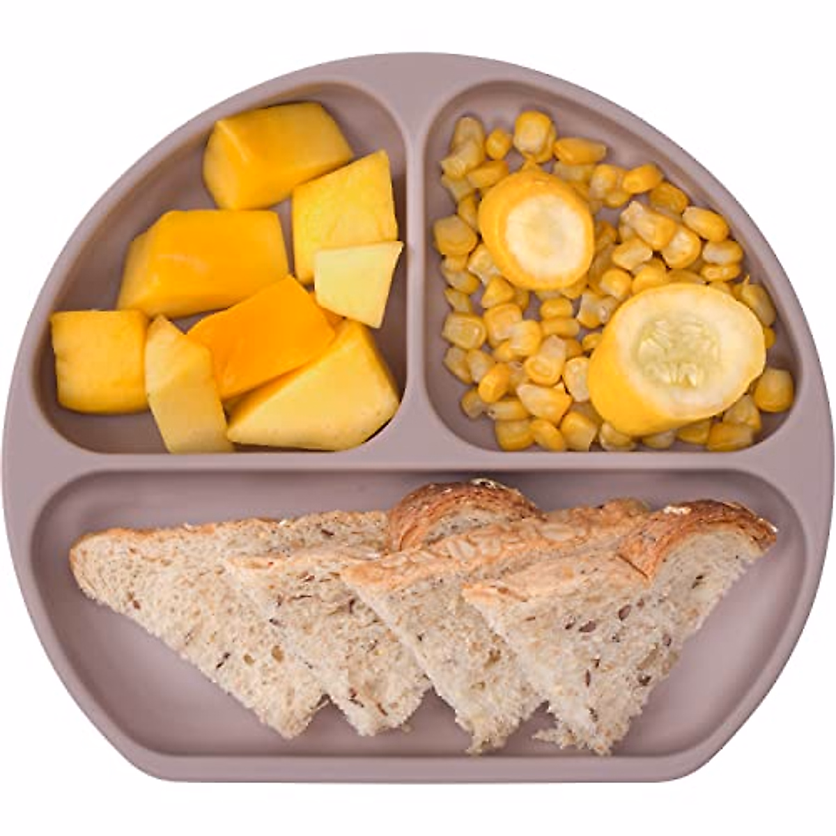 Simka Rose Baby Suction Plates for Baby & Toddler Plates Silicone Plate Baby Baby Dishes- BPA Free Silicone Divided Design Microwave & Dishwasher Safe - Baby Led Weaning Supplies Utensils (Pack of 1)