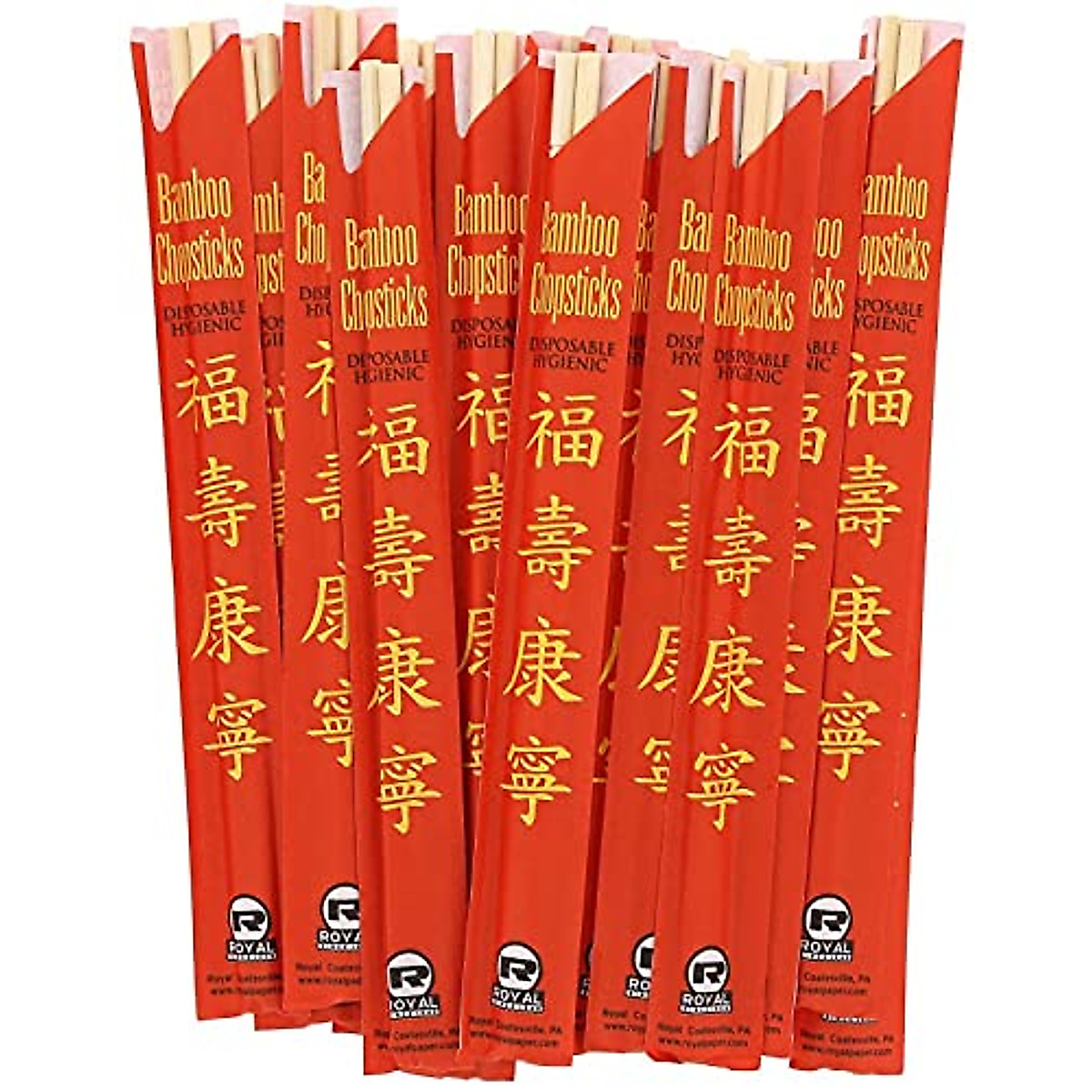 Premium Disposable Bamboo Chopsticks Sleeved and Separated (Bag of 200 Pair)